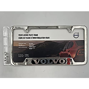 Volvo Logo Polished Stainless Steel License Plate Frame, Official Licensed