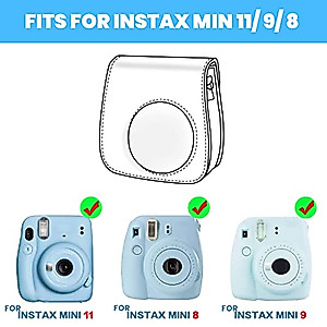 Katia Camera Case Bag Compatible for Fujifilm for Instax Mini 11/9/ 8+/ 8 Instant Film Camera with Shoulder Strap and Photo Accessories Pocket - Alpaca