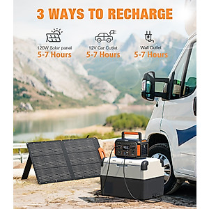 GRECELL 500W Portable Power Station with 100W Solar Panel 20V, Solar Generator 500W AC Outlet, Portable Solar Panel MC-4 High-Efficiency Battery Charger for Home Use Camping Outdoor Trip RV