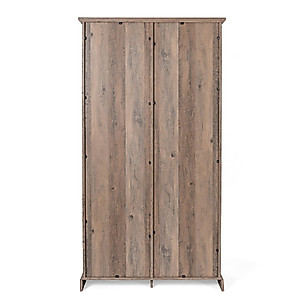Flash Furniture Harrison Rustic Farmhouse Storage Cabinet Bookcase with Sliding Barn Door and Adjustable Shelves, Set of 1, Graywash