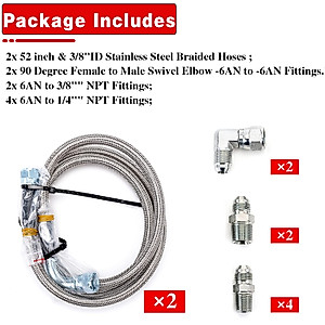 6AN Transmission Cooler Hose Fitting kit for GM Chevy Ford GMC Buick Cadillac Cars and Trucks, Replace 700R4/ TH350/ TH400/ NP-700RTL