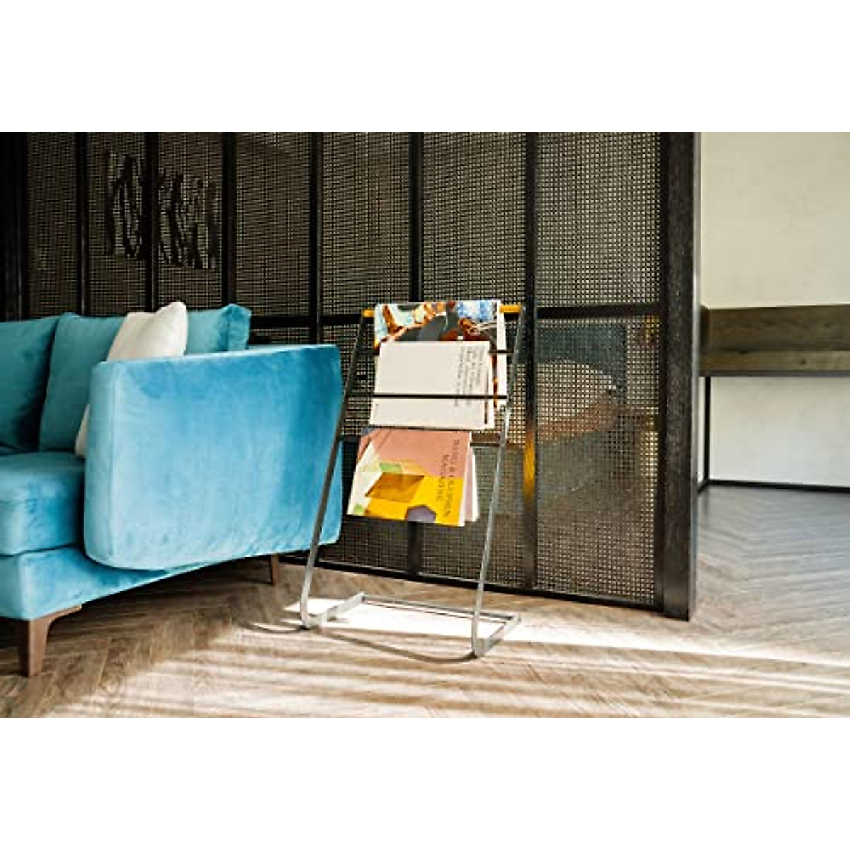 ikloo 32 Inch 4-Tier Freestanding Black Metal with Pine Wood Towel Rack for Bathroom with Hanging Bars, Laundry Room Drying Rack Organizer, Bathroom Storage Stand.