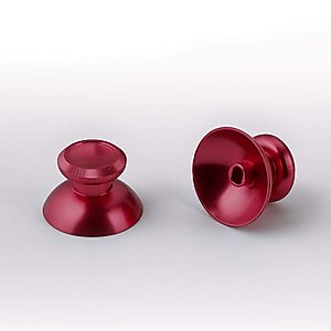 Metal Thumbsticks Joysticks for Xbox One Controller, Aluminum Alloy ABXY Bullet Buttons Analog Grip Replacement Parts for Xbox One, One S/X, Series X Controllers with Installation Tools(Red)