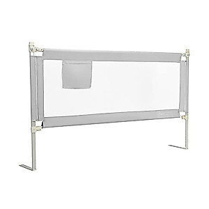 HONEY JOY Bed Rail for Toddlers, 77-in Extra Long, Portable Safety Bed Guardrail w/Side Pocket, Baby Bed Rail Guard, Fit King & Queen Full Twin Size Bed Mattress (77 INCH, Gray)