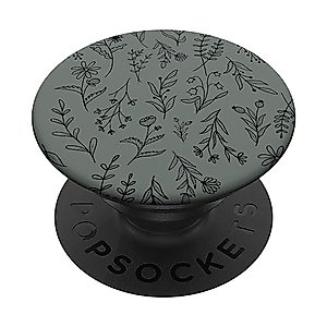 Dusty Sage Green Wildflower Floral Flower Pattern PopSockets Standard PopGrip