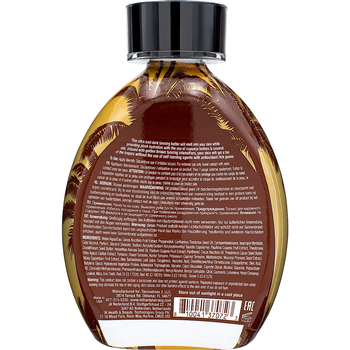 Ed Hardy Brazilian Browning Butter Dark Tanning Lotion - Skin Softening Golden Tanning Butter with Cupuacu Butters & Coconut Oils for Intense Skin Hydration 13.5 oz.