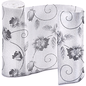 RAY STAR Shelf Liner, Non-Adhesive Refrigerator Liners for Shelves 12*120 inch, Vinyl Shelf Drawer Liner Non-Slip Bathroom Cabinet Liner for Kitchen/Storage/Desks (Floral)