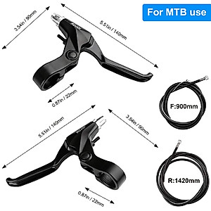 RUJOI Bike Disc Brake Kit, Aluminum Front and Rear Caliper, Full Aluminum Alloy Bicycle Brake Lever, 180mm Rotor, Mechanic Tool-Free Pad Adjuster for Road Bike, Mountain Bike