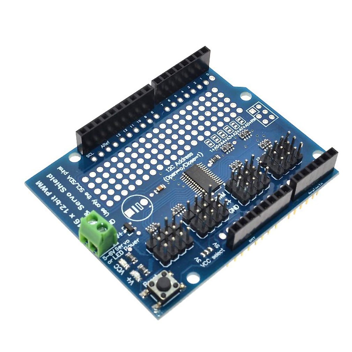 HiLetgo PCA9685 Servo Shield PCA9685 16 Channel 12-bit PWM Servo Driver Shield I2C Interface for Arduino