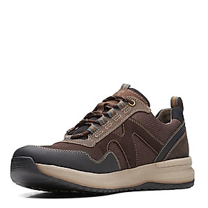 Clarks Men's Wellman Trail AP Oxford, Dark Brown Combi Waterproof, 9.5 Wide