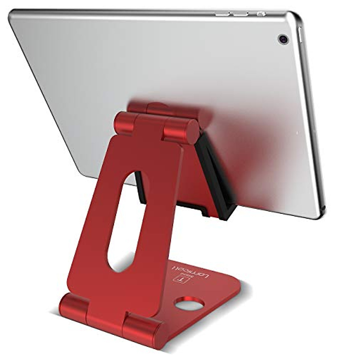 Lamicall Adjustable Phone Tablet Stand, Playstand for Switch, Foldable Desk Holder, Compatible with iPad Mini, 9.7'' iPad Pro Air, Phone 12 Mini 11 Pro Xs Xs Max Xr X 8 7 6 6s Plus SE (4-10'') - Red