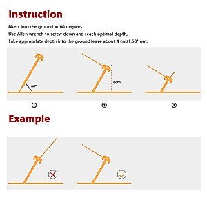 YHTIMIOX 15 Pcs Canopy Stakes Spiral Plastic Tent Pegs 10 inch Camping tent stakes peg Heavy Duty Beach Tent Pegs Orange