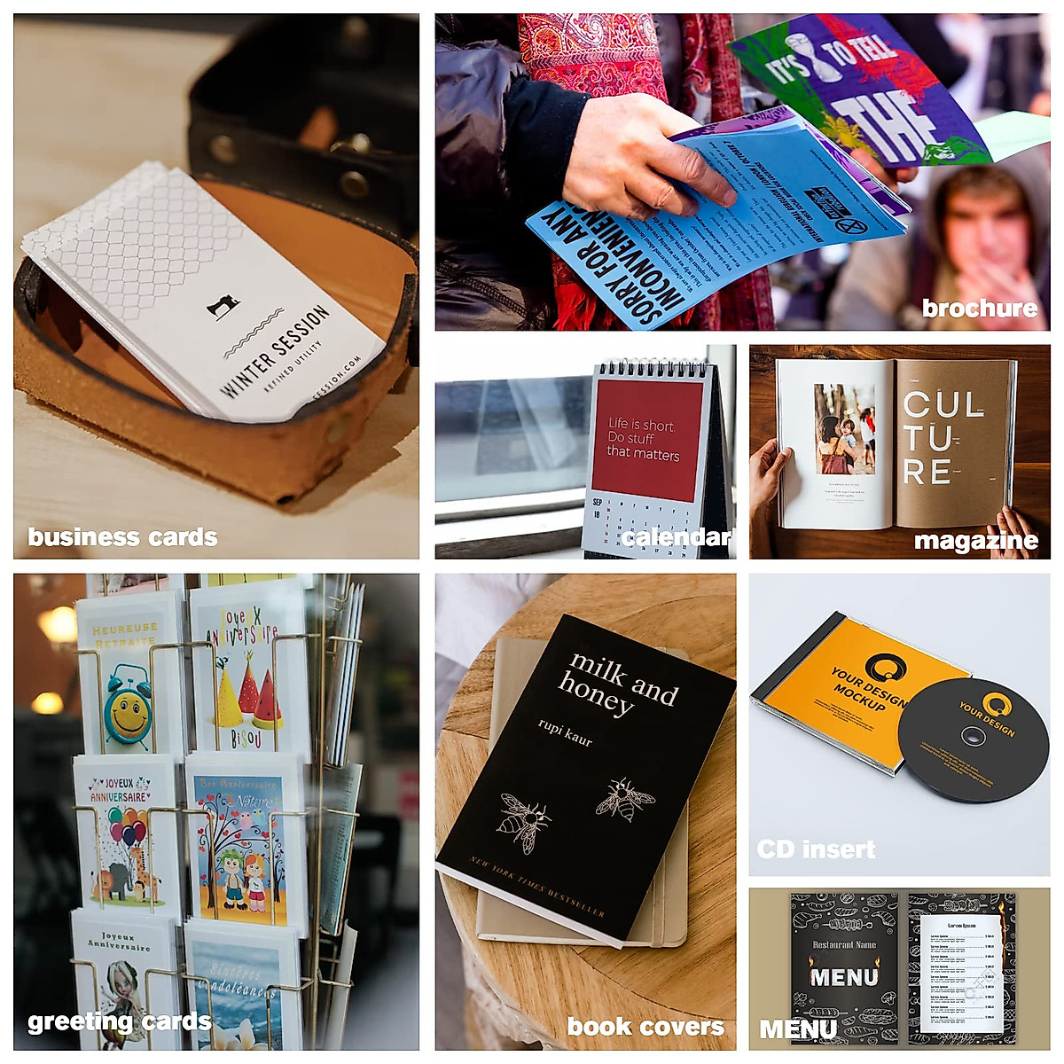 Uinkit 100 Sheets Double Sided Glossy Photo Paper 8.5x11, 54lb, 200gsm Brochure and Flyer paper for Inkjet Printing