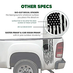 Greenyef Graphics We The People Distressed American USA Flag Truck Tailgate Vinyl Decal Preamble of The US Constitution fits Most Pickup Trucks - Rear Car Sticker (11" x 20", Gray)