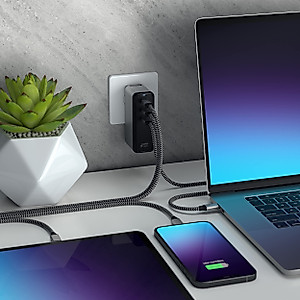 Satechi 108W USB C 3-Port GaN Wall Charger – for M2/ M1 MacBook Pro/Air, M2/ M1 iPad Pro/Air, iPhone 15 Pro Max/15 Pro/15/15 Plus