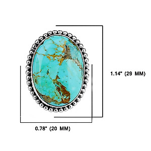 YoTreasure 18x25 MM Blue Mohave Turquoise Chunky Ring .925 Sterling Silver