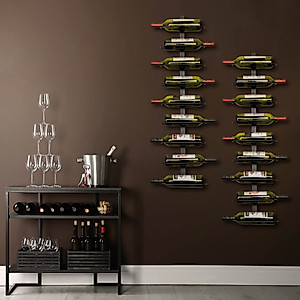 AQAREA Wall Mount Wine Rack Organizer, Wine Holder Wall Mounted, Wine Storage Display, Wine Rack Holder