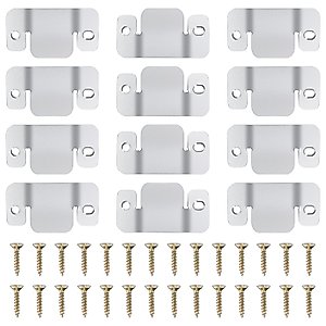 DEEPDREAM 12 Pcs Sectional Couch Connectors Metal Couch Clips Sofa Connector Interlocking Furniture Connector with 28 Pcs Screws