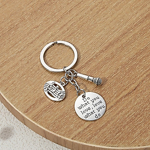 PHAETON 20PCS Microphone Keychian Musical Instrument Keychain Inspirational Gift Music Lover Gift Appreciation Gifts for Music Teacher Student Musicians Encouragement Gits Graduation Gifts