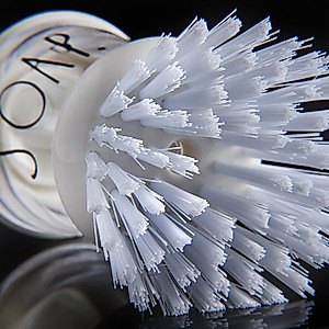 Rae Dunn Collection Soap Dispensing Dish Brush Set - Set of 2 Palm Brush Dish Scrubber with 2 Replacement Brush Heads