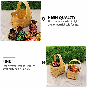 Hemoton 4pcs Candy Basket Small Basket Toys Snacks Containers for Kids Wooden Tray Rustic Decor Tiny Containers Snack Containers Small Craft Basket Child Mini Wood Chips Small Candies