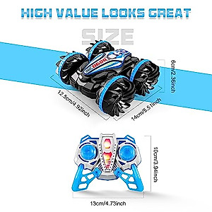 FUUY Amphibious RC Car for Kids Pool Toys for Boys 4-6, 2.4 GHz Remote Control Boat Waterproof RC Monster Truck Stunt Car 4WD Vehicle RC Boat Boys Girls Birthdays Gifts All Terrain Water Beach Toys