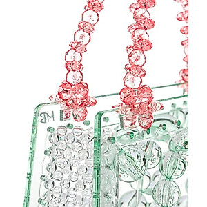 Milanblocks LLC Women Cute Crystal Acrylic Mint Spider Woven Round Beaded Clutch Bag Wedding Purse Bridal Prom Handbag Party Bag