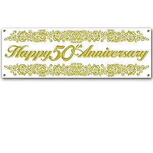 50th Anniversary Sign Banner Party Accessory (1 count) (1/Pkg)