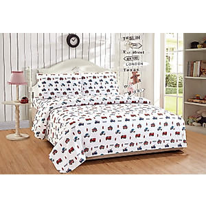 Comforter Set for Kids Heroes Fire Fighter Fire Trucks Police Car Ambulance Paramedic Navy Blue Red White Light Blue Grey Green New (Full)