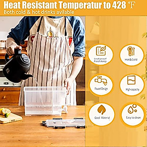 Plastic Drink Dispenser With Spigots, 0.92 Gallon Fridge Beverage Dispensers,3.5L Iced Juice Lemonade Container For Famaily Party Daily Use, Durable Pitcher for Refrigerator Water Kettle