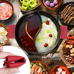 2 Pairs Silicone Pot Handle Covers, Heat Resistant Cast Iron Handle Cover Silicone Assist Hot Handle Holder Sleeves for Cast Iron Pans Woks Griddles Skillets