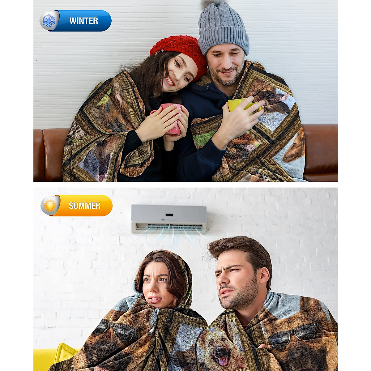 German Shepherd ​Blanket - Fleece Throw Blanket for Couch Super Soft Cozy Bed Blanket Lightweight Plush Fuzzy Lap Blankets and Throws for Sofa, 50 x 60 Inch, Gift for Dog Lover