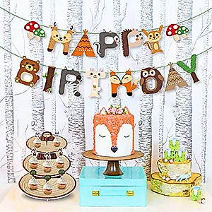 Wood-Grain 3-Tier Cardboard Cupcake Stand/Tower | Wild One, Woodland Animal Baby Shower Decorations, Camp-Fire Party Supplies, Lumberjack Theme Birthday Decor, Western Cowboy/Cowgirl Birthday Parties