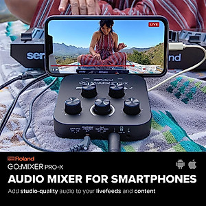 Roland GO:MIXER PRO-X Audio Mixer for Smartphones | Connect and Mix up to 7 Audio Sources | Add Studio Quality Audio to your Social Content and Livestreams