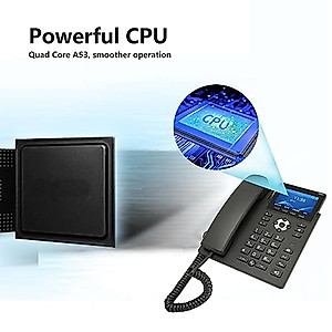 IP Phone for Office Business, VoIP Phone with 3.5 Color Display, Dual Port RJ45 Gigabit Ethernet, 2.4G/5G WiFi, 802.3af PoE, 8 Programmable Buttons, Power Adapter (US Plug)