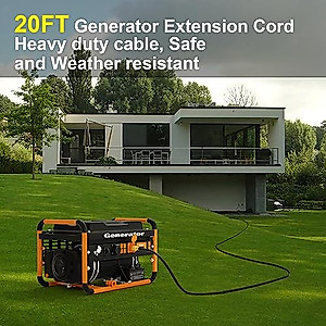 20 Feet NEMA L14-30P/L14-30R Generator Extension Cords, 4 Prong Heavy Duty, 30 Amp,125/250V,Up to 7500W 10AWG Cable and The Cable UL Certification,Black