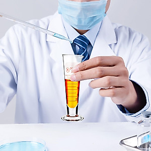 Baluue 25ml Graduated Cylinder, Lab Graduated Cylinder Glass Cup With Spout Wide Mouth, Glass Conical Beaker Liquid Dispenser Measuring Cylinder Tool for School Science Class