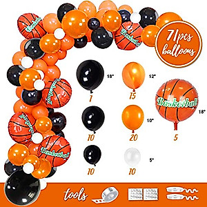 Homond Basketball Party Decorations Supplies, Basketball Birthday Decorations, Basketball Balloons Garland, Sports Theme Supplies, Basketball Banner, Cake Topper