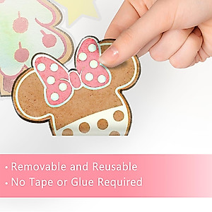 Mfault 148 PCS Merry Christmas Gingerbread Window Clings 9 Sheets, Xmas Ginger Bread Man Pink Candy Cane House Stickers Decals Decorations, Winter Snowflake Living Room Home Kitchen Decor Holiday Gift