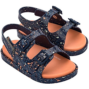 mini melissa Girl's Wide Sandal II BB (Toddler/Little Kid) Navy 9 Toddler M