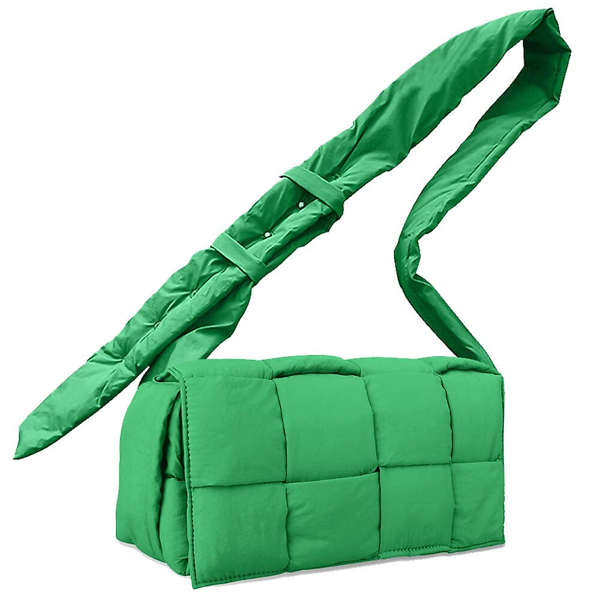 INPAKSA Puffer Woven Bag Women Padded Designer Crossbody Bags Woven Purse Down Shoulder Bags for Women