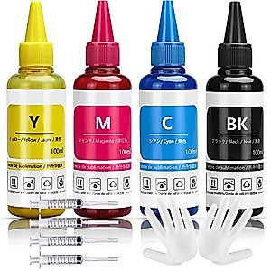 Xcinkjet Sublimation Ink Refilled for Epson C88 C88+ WF7720 ET2720 WF7710 ET2650 ET2750 WF2750 WF3620 Printer(1*Black 1*Cyan 1*Magenta 1*Yellow,4-Pack)