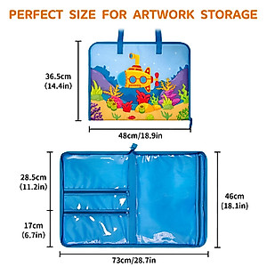 Boczif Art Portfolio Tote Bag, Art Portfolio Case 18’’ x 14’ for Kids and Students Organization, Art Storage Carrying Case for Paint Pen Artwork Sketch Drawing Paper Drawing Pads Supplies