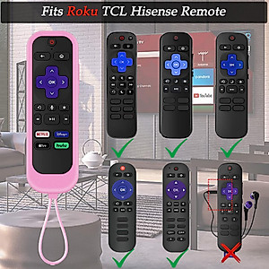 3Pack Silicone Protective Controller Sleeve for Roku | Onn Roku Remote | Roku Express 4K+ | Roku TV,Roku Remote Cover with Tracker fits Sharp Roku TV,Glow in The Dark