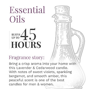 Essential Elements by Candle-lite Scented Candles, Lavender & Cedarwood Fragrance, One 14.75 oz. Three-Wick Aromatherapy Candle with 45 Hours of Burn Time, Off-White Color