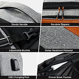 POWAITER Large Travel Backpack for Women Men Fits 17 Inch Laptop, Airline Approved Carry On Backpack with 4 Packing Cubes-Gray