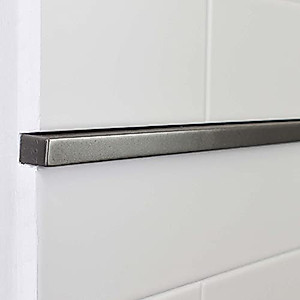 Questech Décor Tile Trim, 3/4 x 12 Inch Linear Flat Pencil Tile Edge Trim Cap, Decorative Shower Tile Liner, Kitchen Tile Border Backsplash Trim, Brushed Nickel Finish, 12 Pack