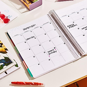 Undated Homeschool Planner 8.5&quot; x 11&quot; Platinum Spiral 12-Month. Colorful Cosmos Classic Cover by Erin Condren