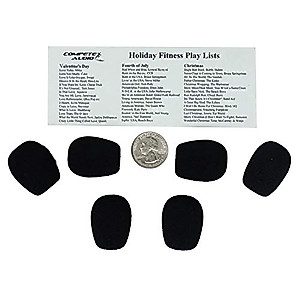 Compete Audio Standard Microphone Windscreens (Microphone Covers) 6-Pack Headset/Lapel (Lavalier) Fitness Instructor/Gamer Pack Black