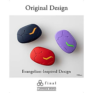 Final Audio True Wireless Earbuds Bluetooth Headphones with Charging Case. Earphones with Built-in Mic and Hands Free Touch Controls for iPhone & Android. Evangelion (Red)